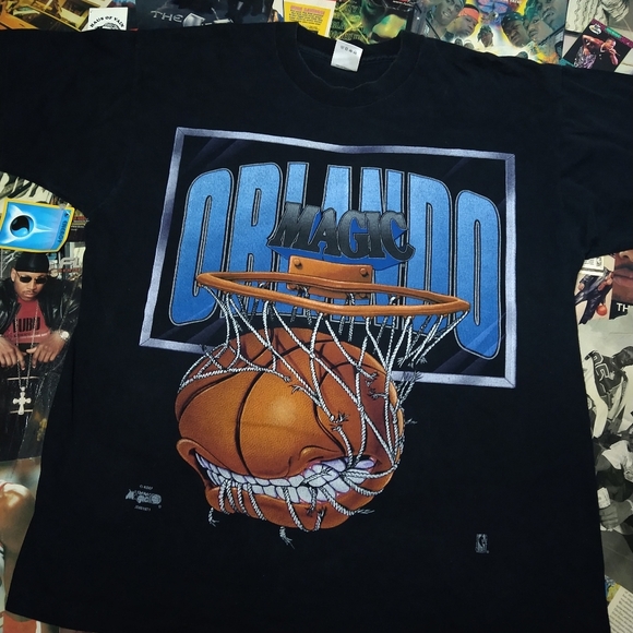 Vintage | Shirts | Vintage Orlando Magic Oversized Basketball Hoop Tee ...
